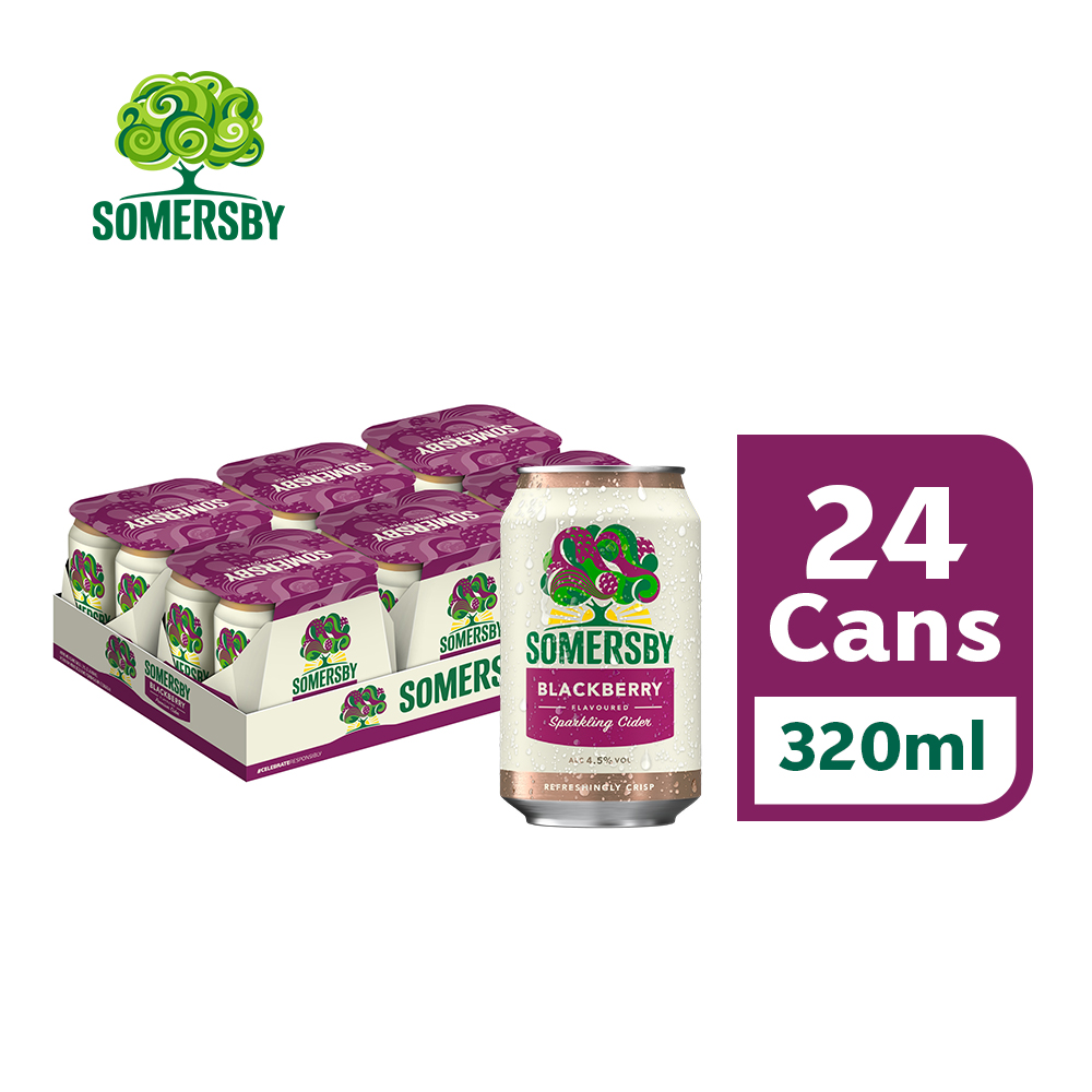 SOMERSBY Blackberry Cider Can (320ml x 24) - Whisky.my